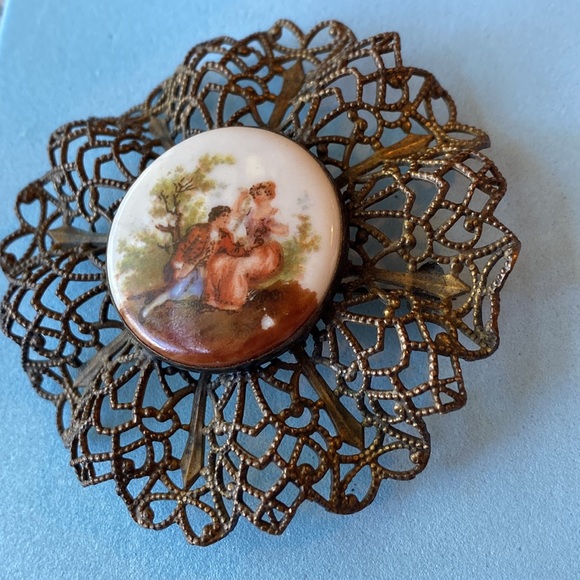 Jewelry | Vintage Victorian Style Courting Couple Brooch Pin | Poshmark